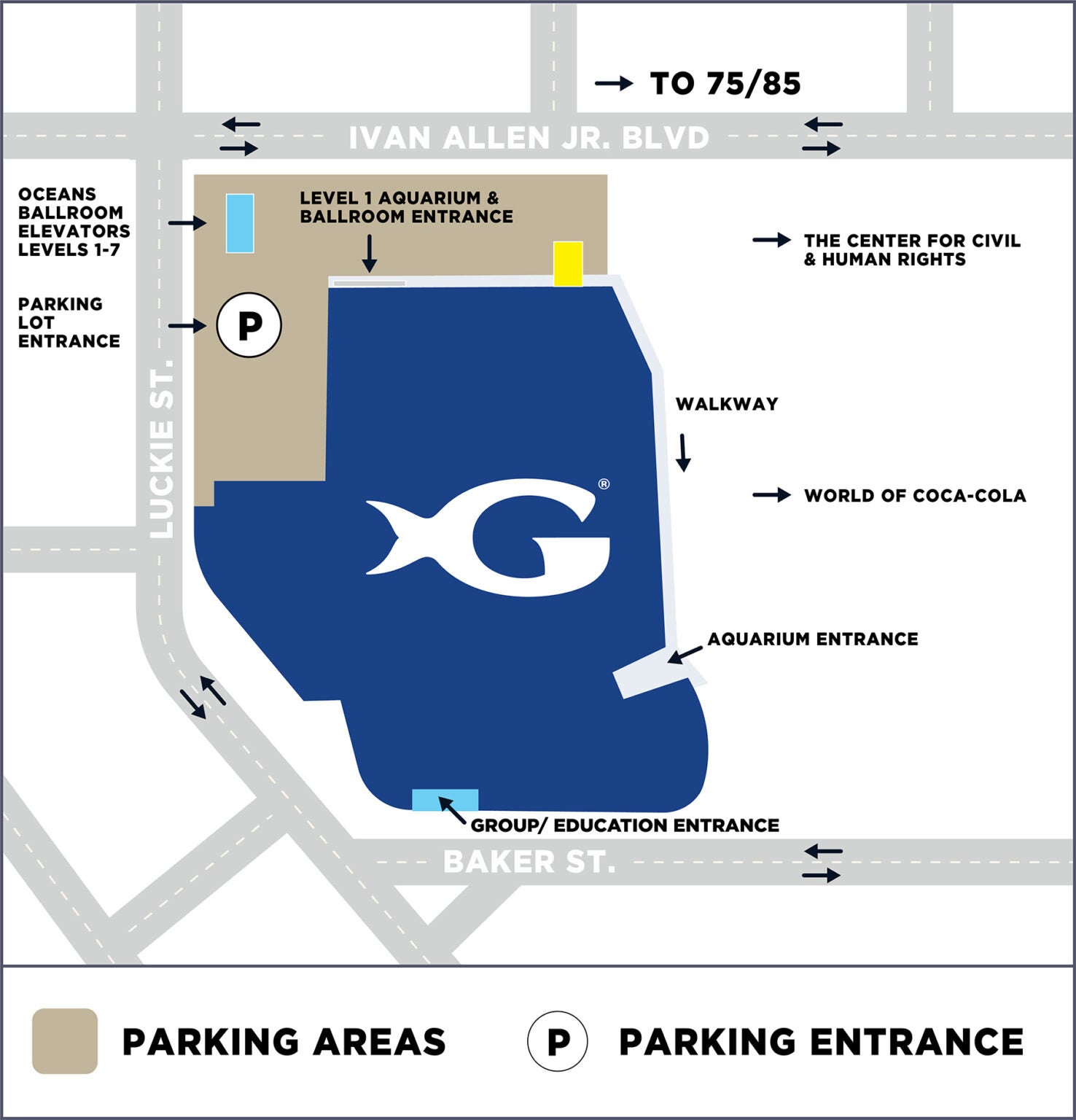 Directions & Parking - Georgia Aquarium